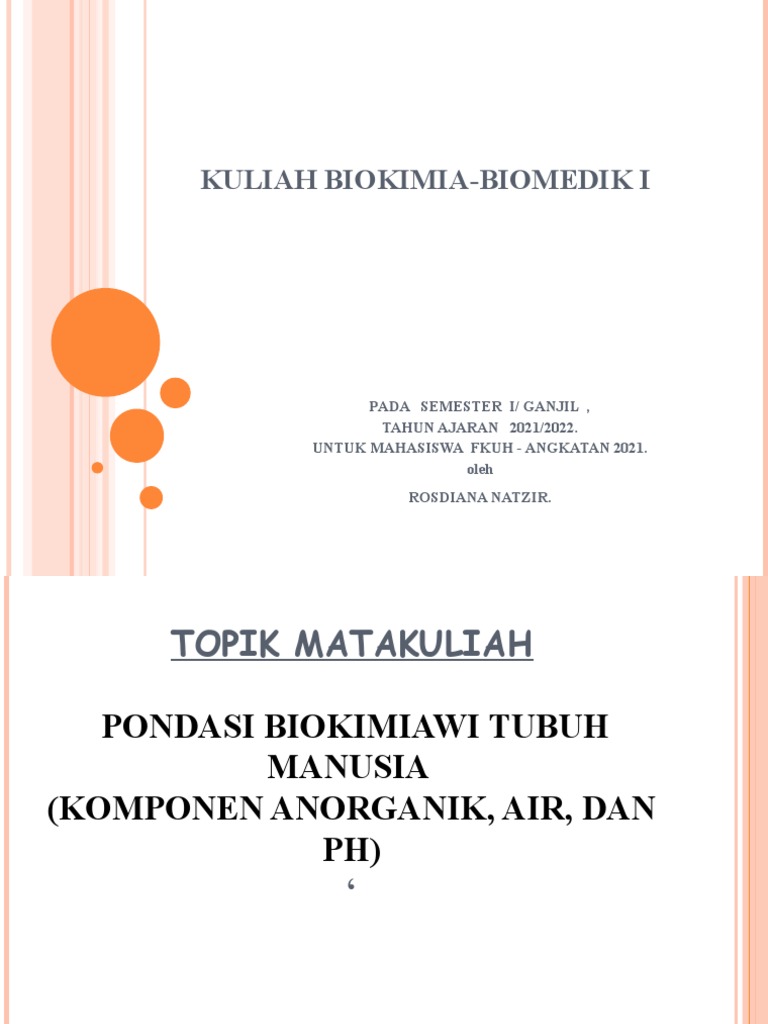 2021 Pondasi Biokimia FKUH | PDF