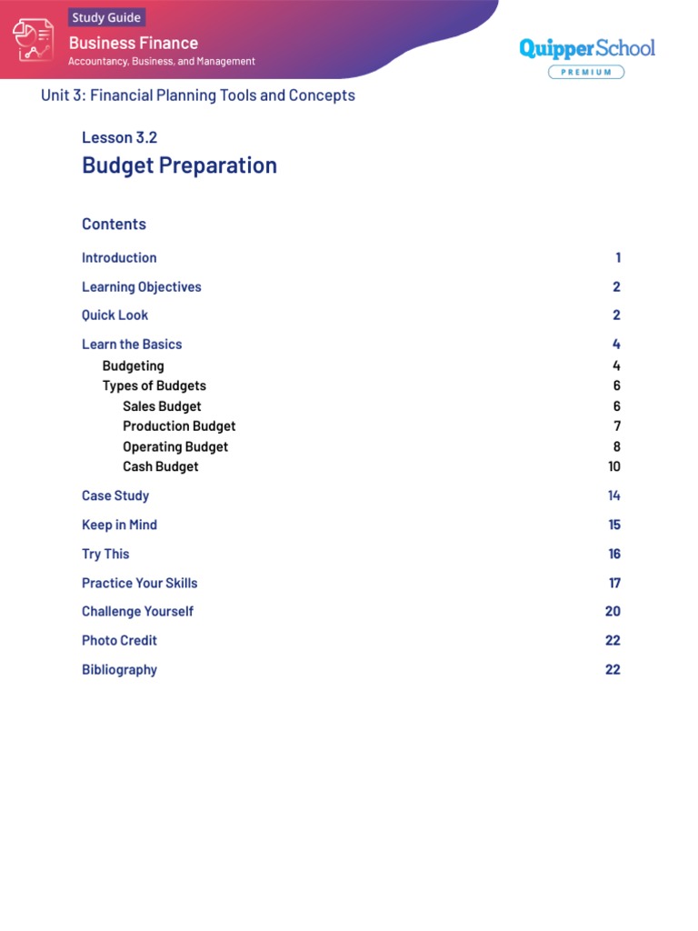 BUSFIN_6_BUDGET-PLAN | PDF | Budget | Inventory