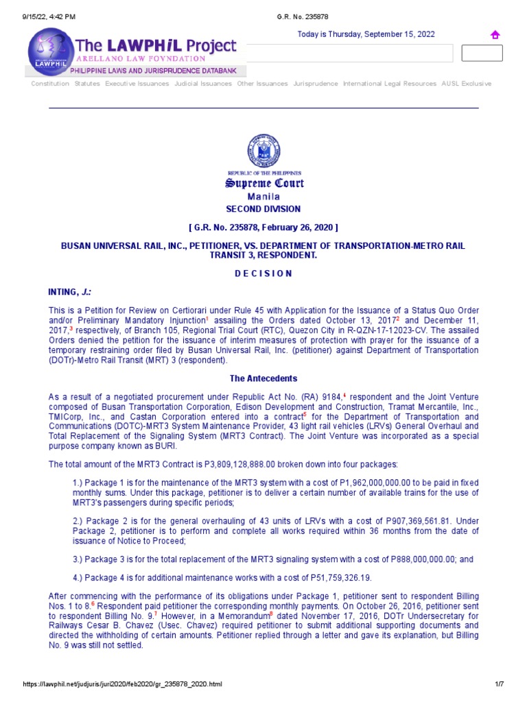 The RTC's Jurisdiction to Issue Interim Measures of Protection in Cases Involving Government ...