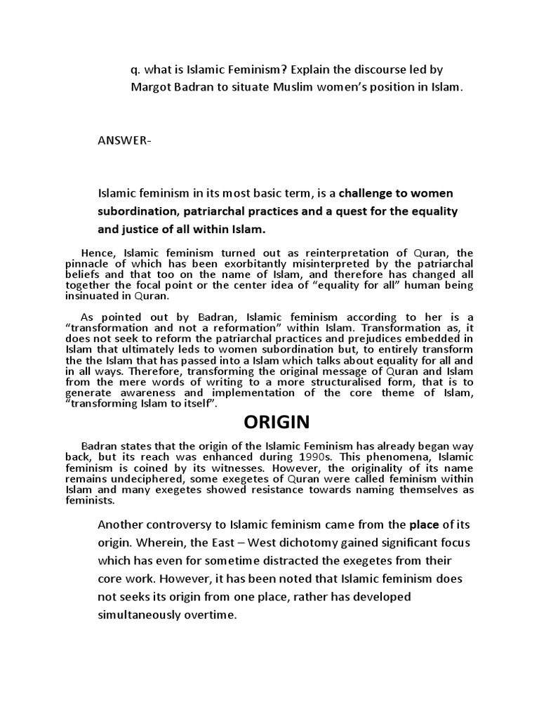 Islamic Feminism | PDF | Feminism | Gender Studies