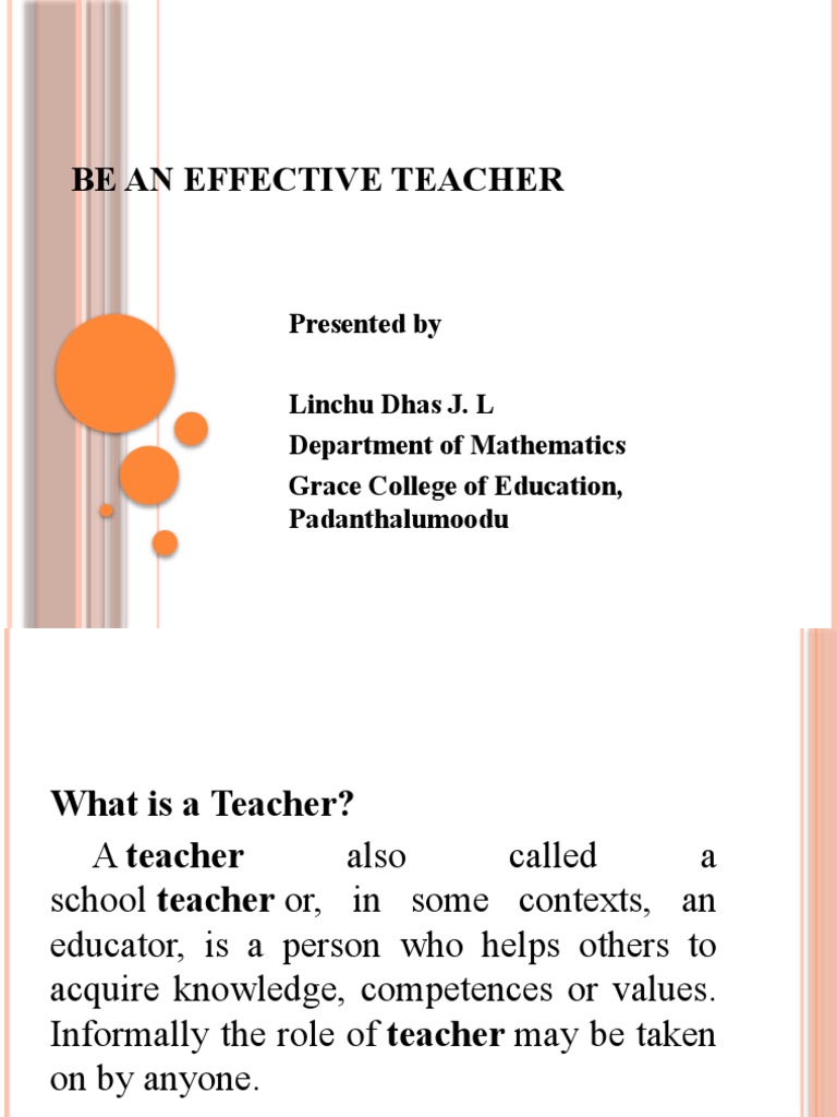 Be An Effective Teacher Pdf Teachers Teaching Method
