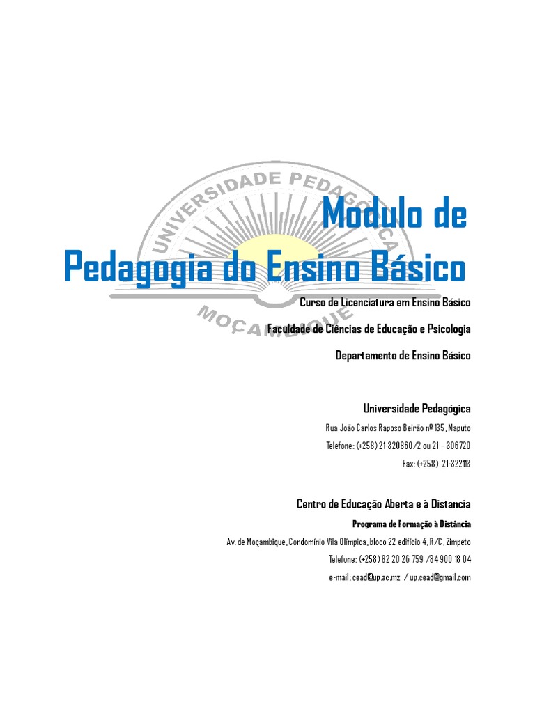 Modulo de Pedagogia Do Ensino Basico | PDF | Pedagogia | Aprendizado