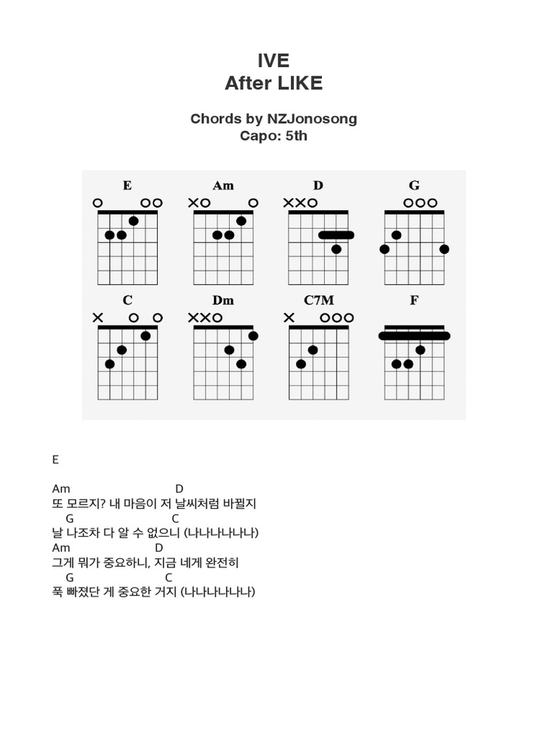 IVE - After LIKE Chords | PDF