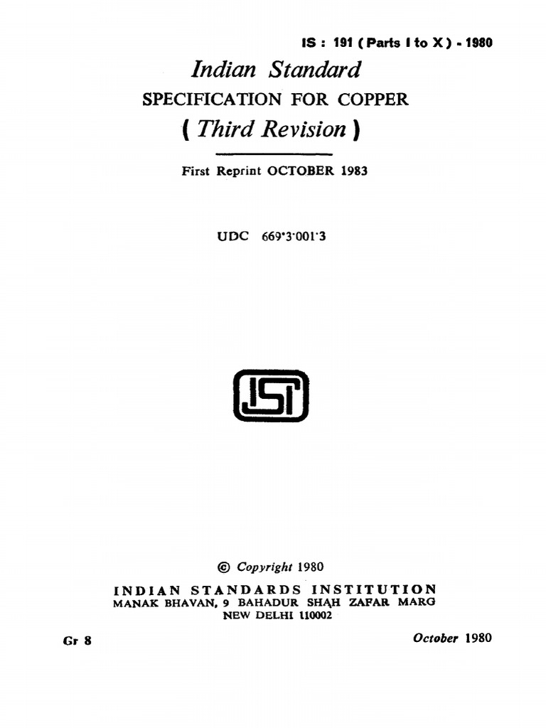 IS 191 Pt.5-1980 - 0625 | PDF