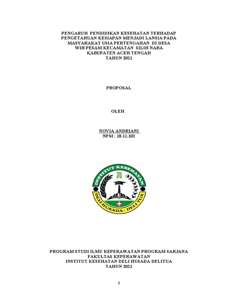 NOVIA ANDRIANI PROPOSAL (AutoRecovered) | PDF | Karier & Perkembangan ...
