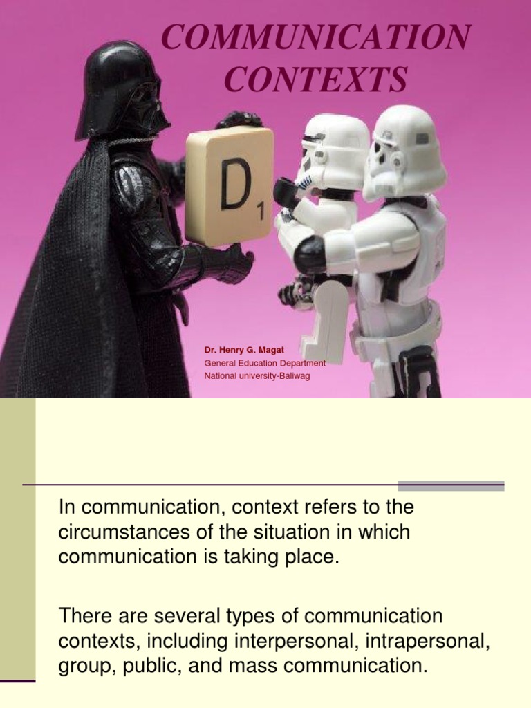 Communication Contexts - PC | PDF | Communication | Interpersonal ...