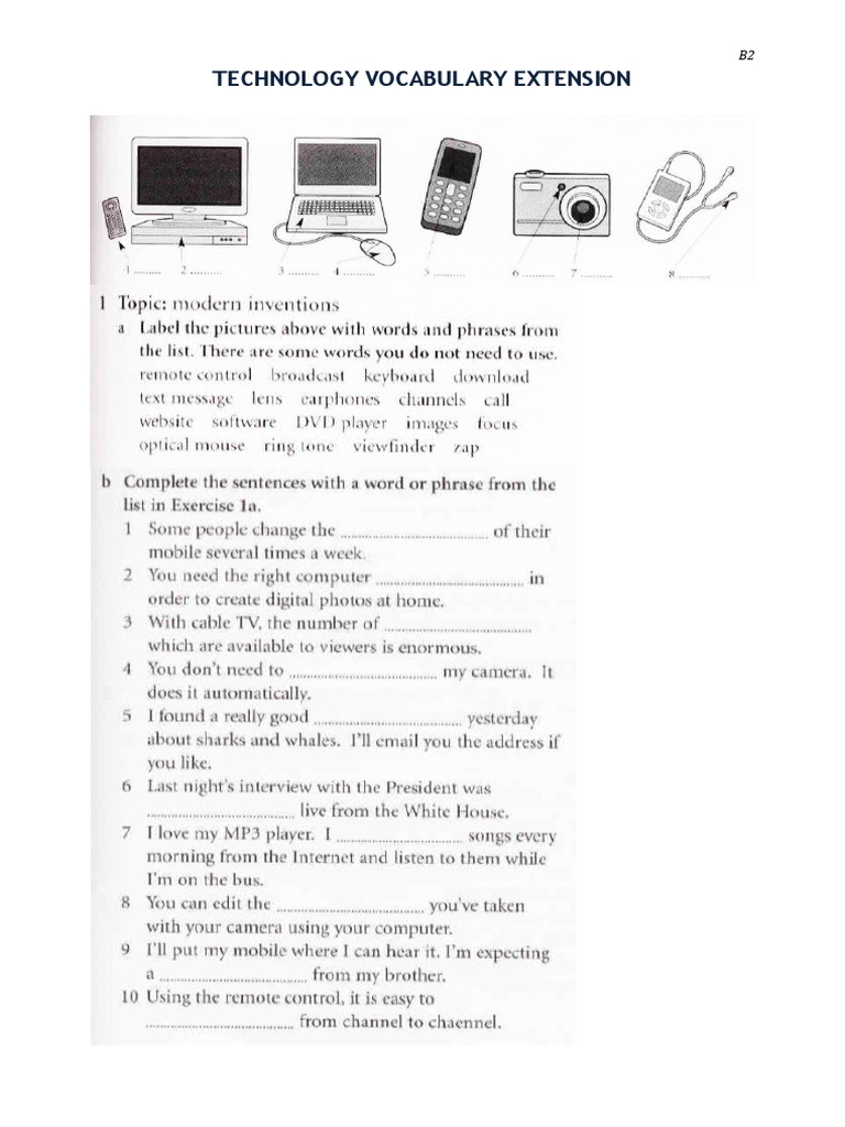 Technology Vocabulary Extension | PDF