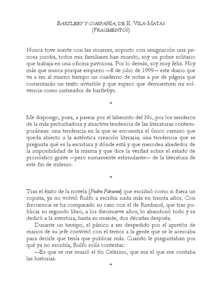 Bartleby Fragmento | PDF | Ficción general
