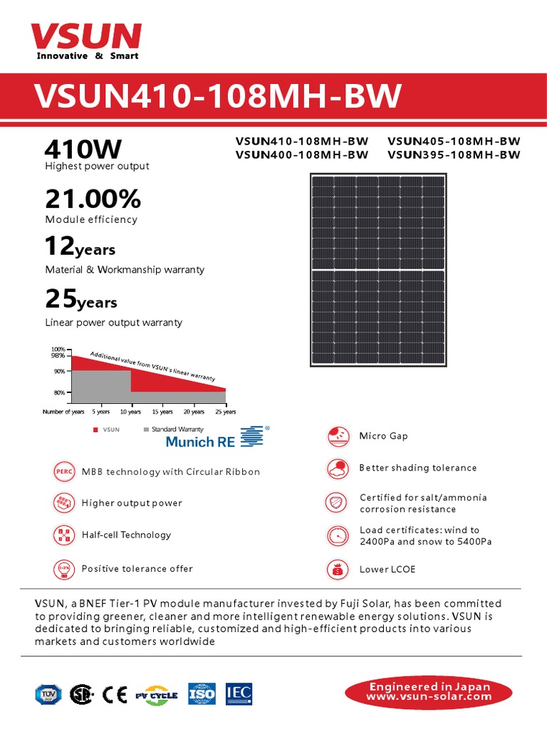 High-Efficiency VSUN Solar Panels | PDF | Solar Panel | Manufactured Goods
