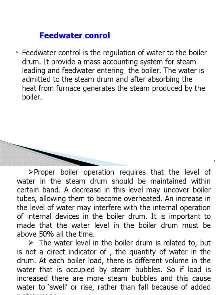 Drum Level Control | PDF | Boiler | Water