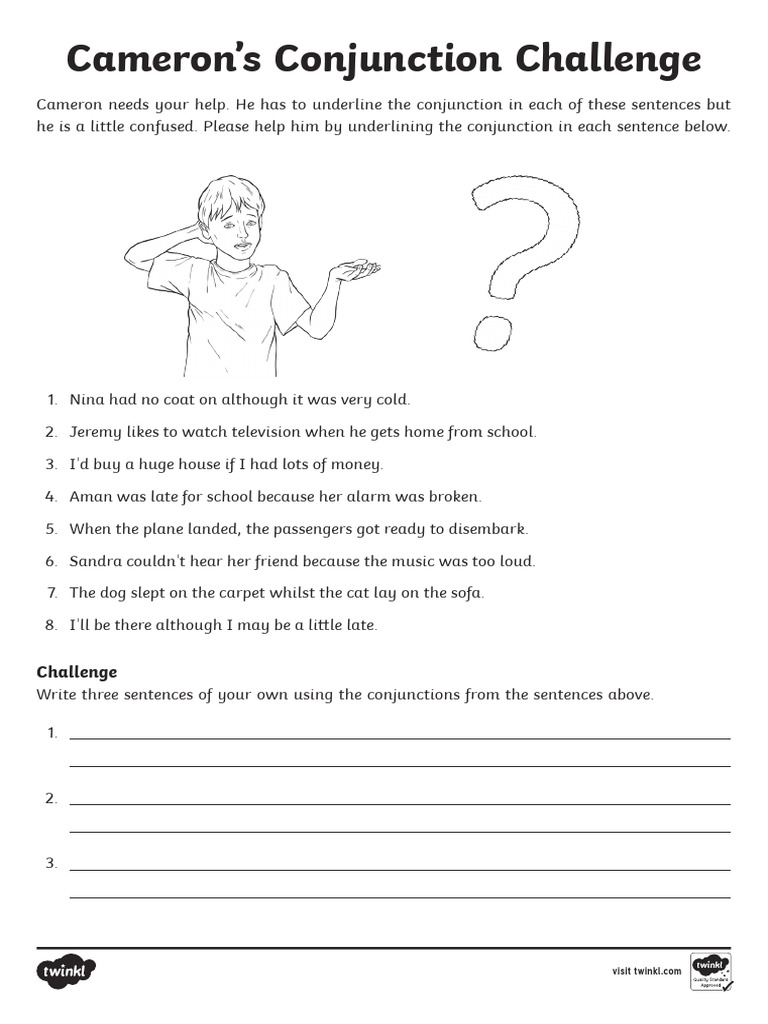 Cameron’s Conjunction Challenge Activity Sheet | PDF