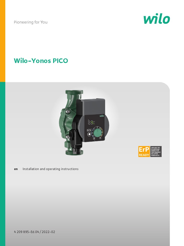 Wilo-Yonos PICO Installation Manual | PDF | Pump | Relay