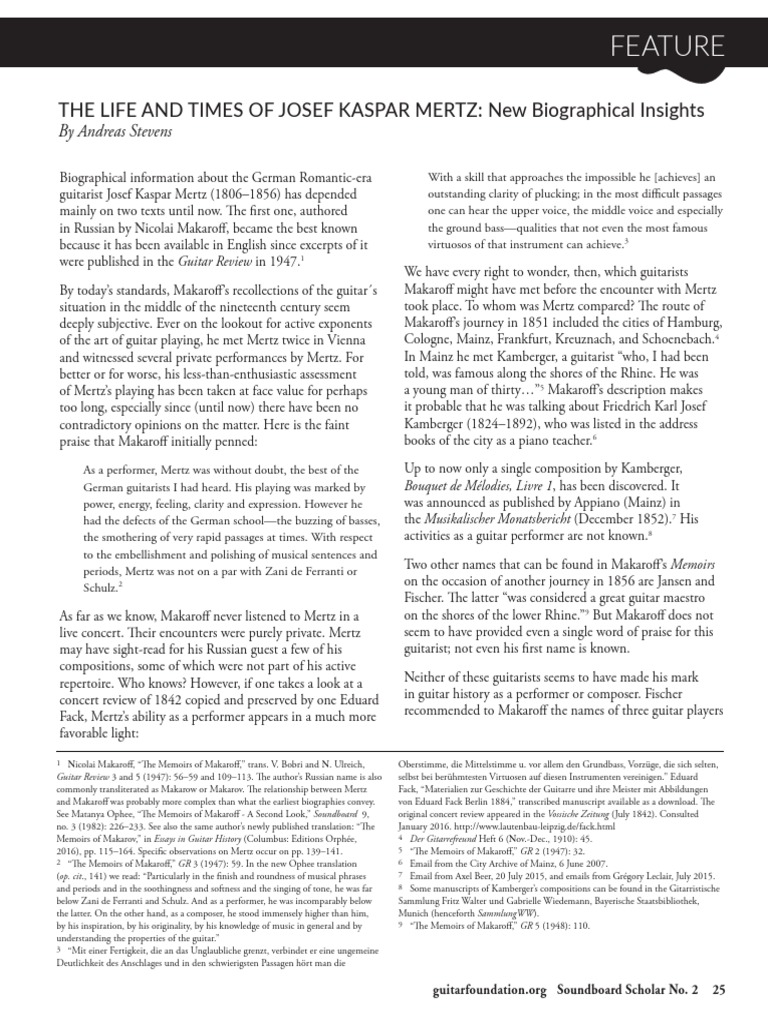 New Insights on Josef Kaspar Mertz | PDF | Piano | Chordophones
