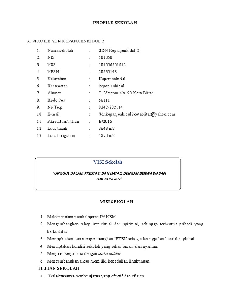 Profile Sekolah | PDF
