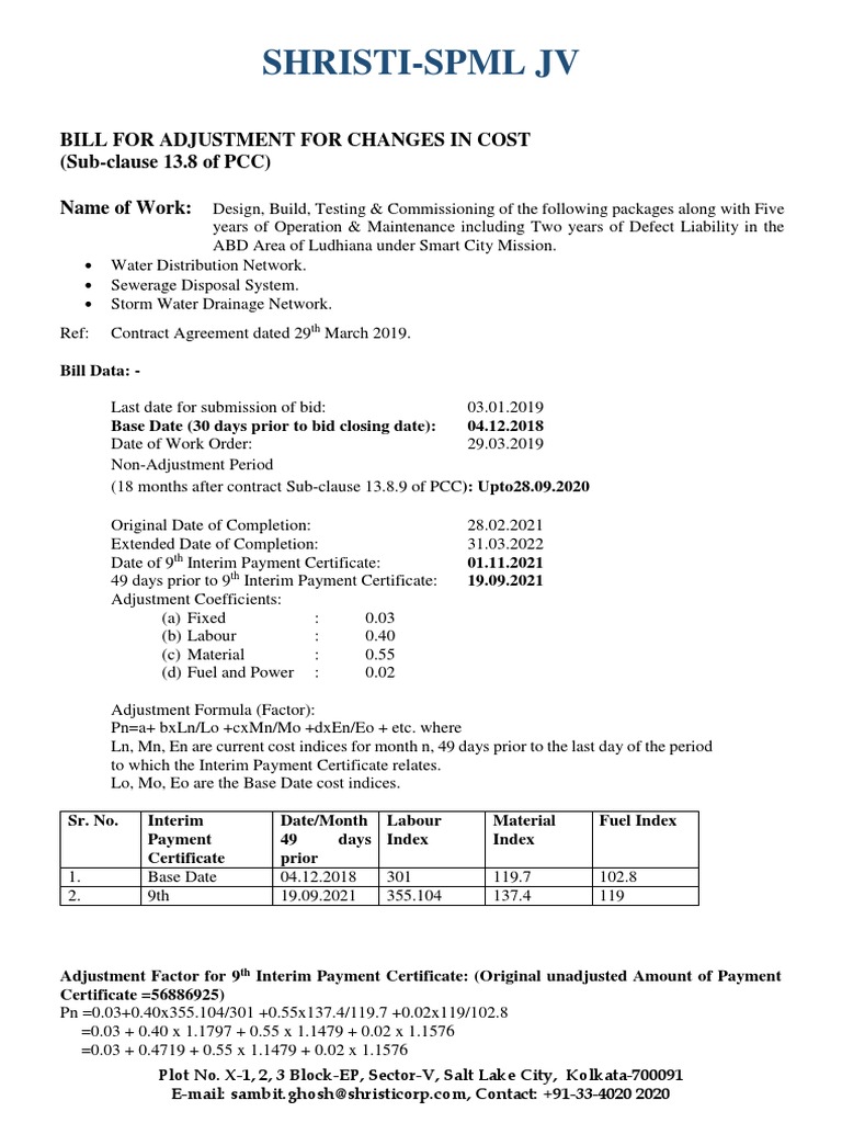 13th RA Bill Supporting | PDF | Wholesale Price Index | Index (Economics)