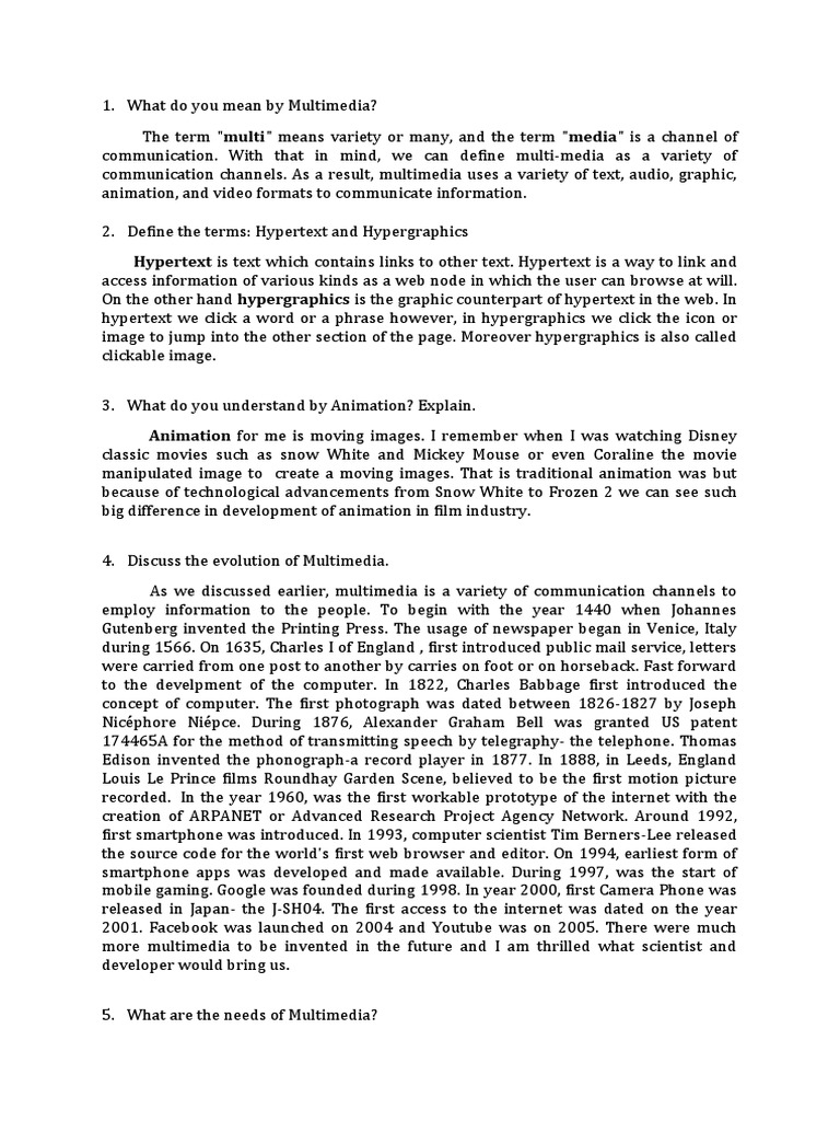 Multimedia Processing | PDF | Multimedia | Mass Media