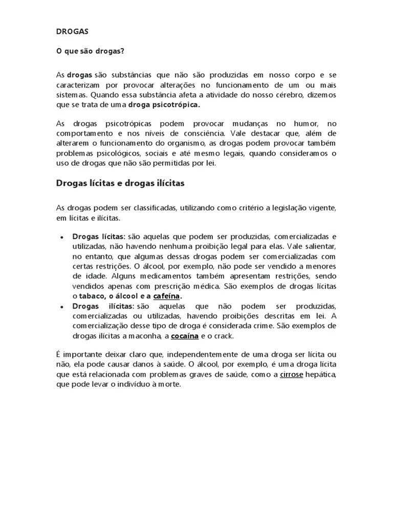 Drogas Lícitas E Ilícitas Pdf