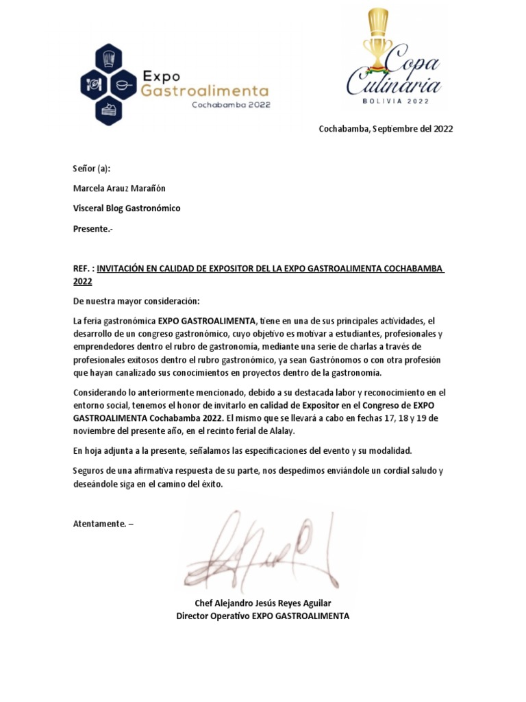 Carta de Invitacion | PDF