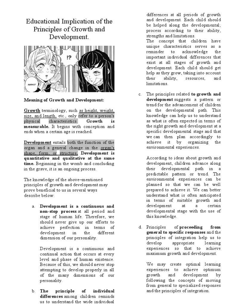 Educational Implication of The Principles of Growth and Development ...