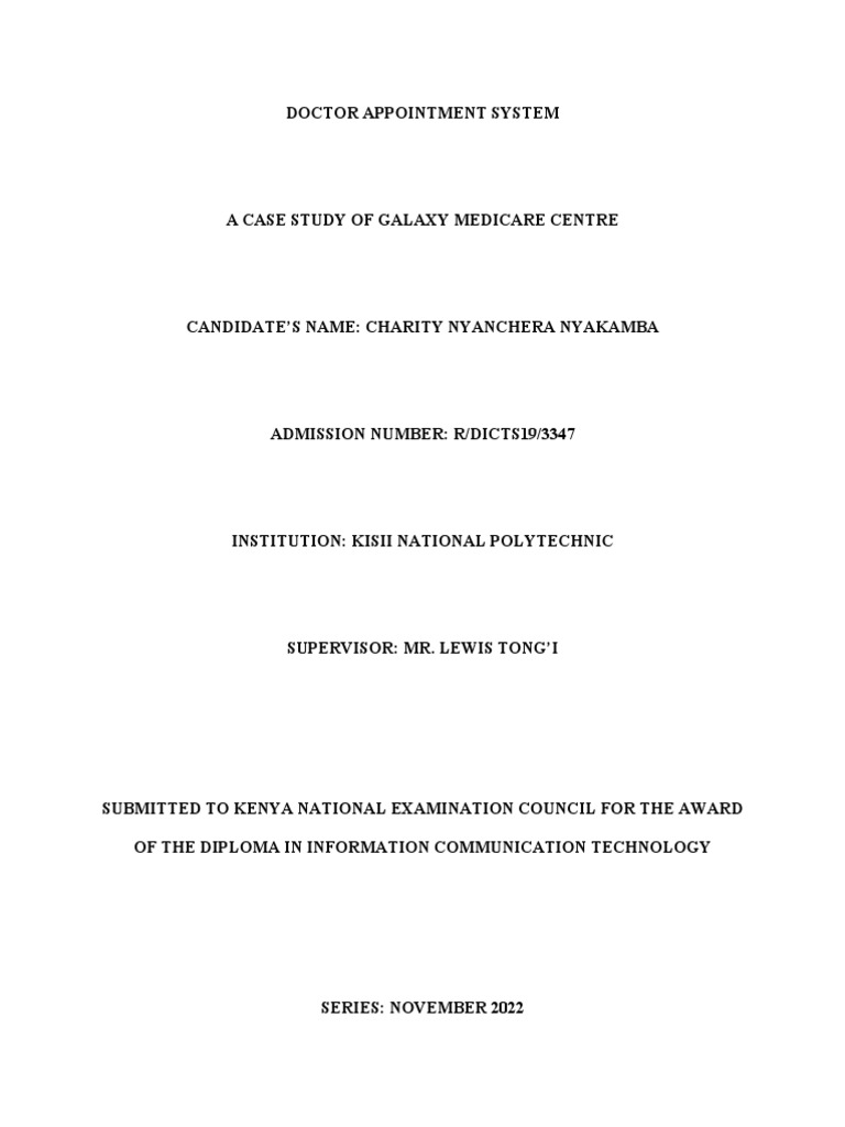 Doctor Appointment System Report | PDF | Software Testing | Feasibility ...