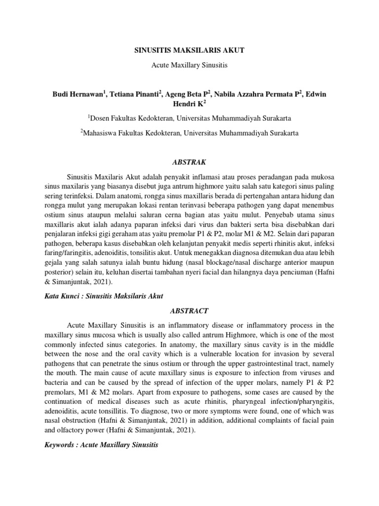 Sinusitis Maxillaris Akut | PDF