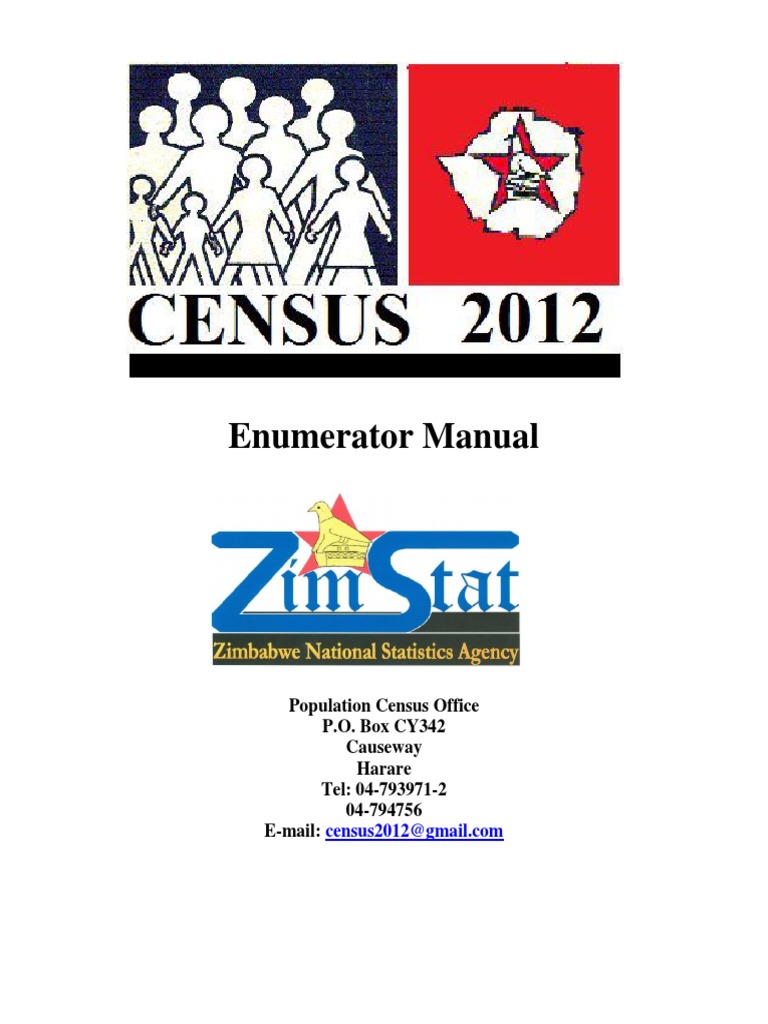 Enum Instruct Zw2012a | PDF | Census | Statistics
