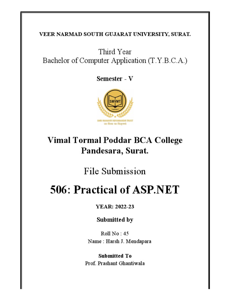 505 Asp - Net Assignment Final | PDF | World Wide Web | Internet & Web