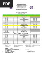 Class Program 2022-2023-Grade-6 | PDF