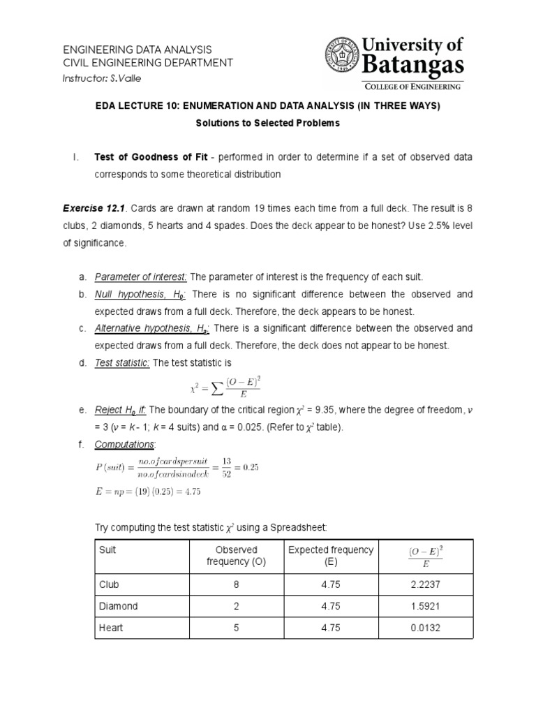 EDA Lec10 Solutions To Selected Problems | PDF | Hypothesis | Null Hypothesis