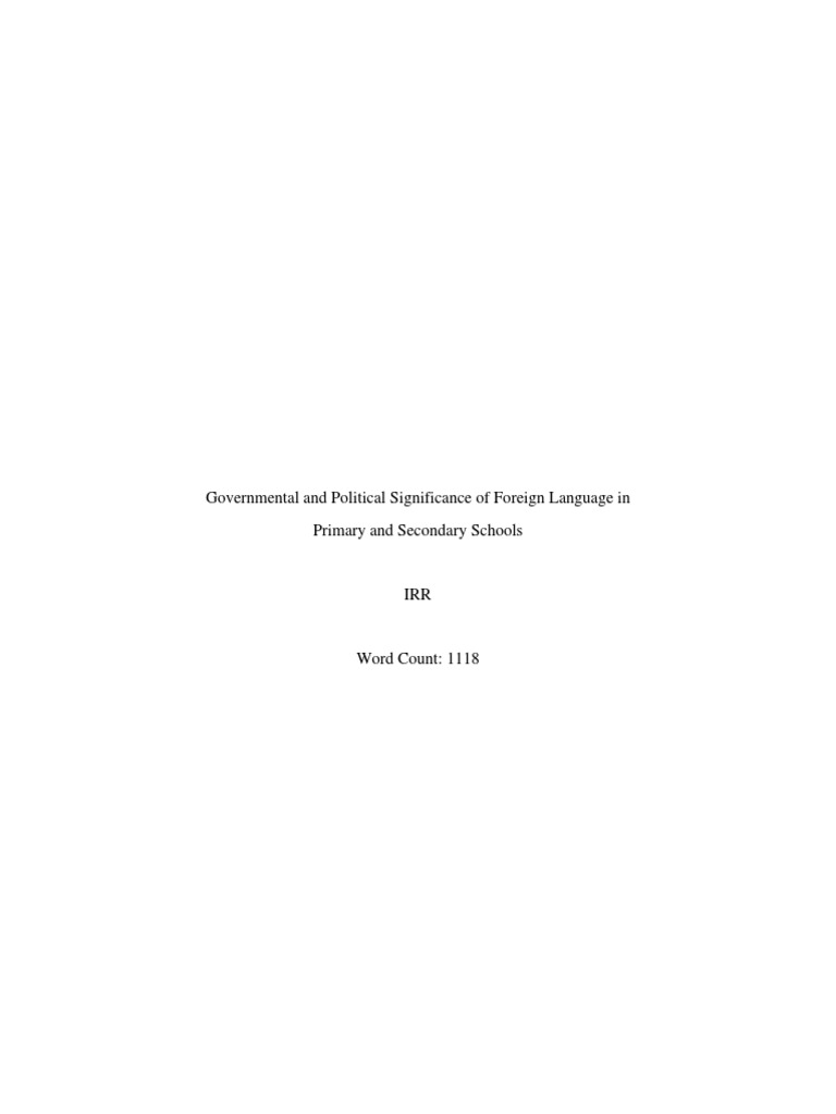 pt1 Individual Research Report Irr | PDF | English Language | The ...