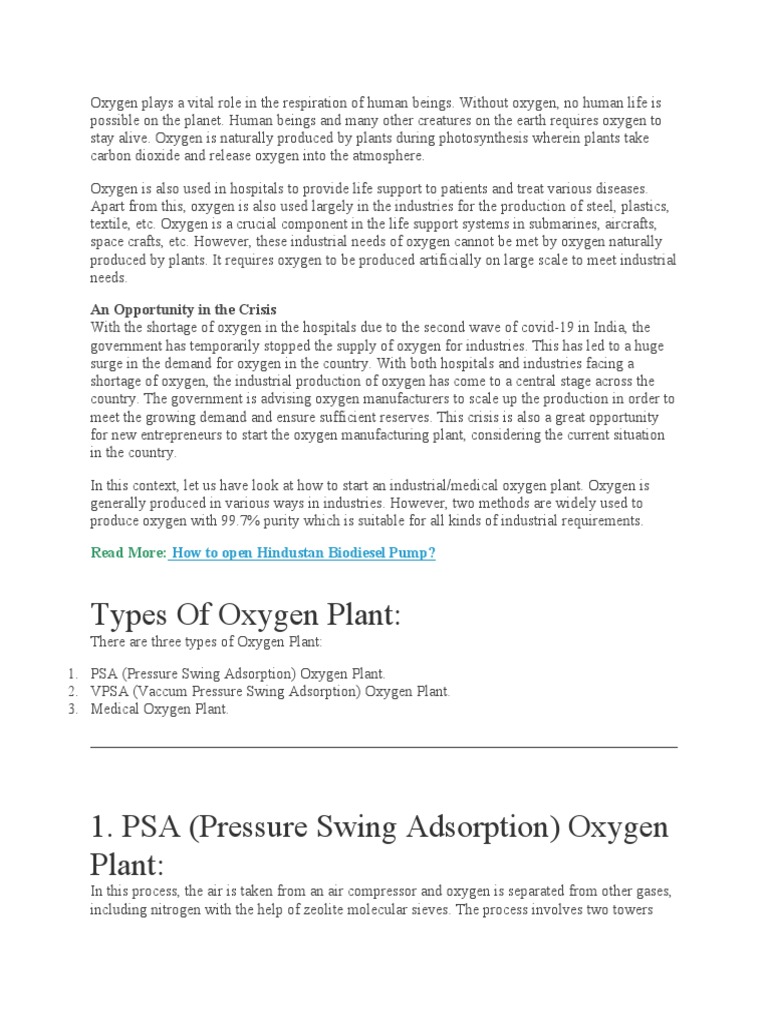 Oxygen Plant | PDF | Oxygen | Chemical Process Engineering