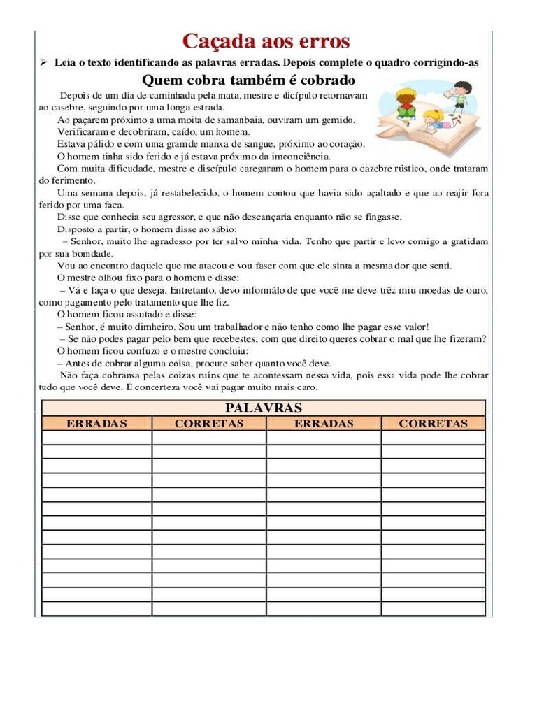 Texto Com Erros Ortograficos Pdf