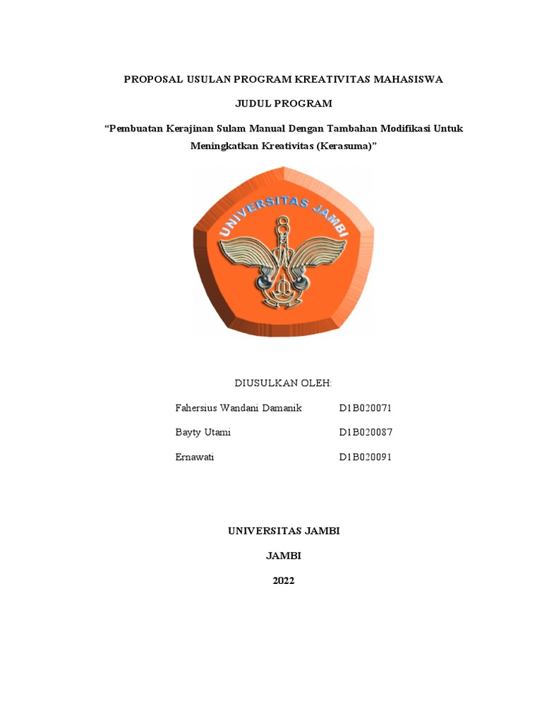 Usulan Program Kreativitas Mahasiswa | PDF Usulan Program Kreativitas Mahasiswa | PDF