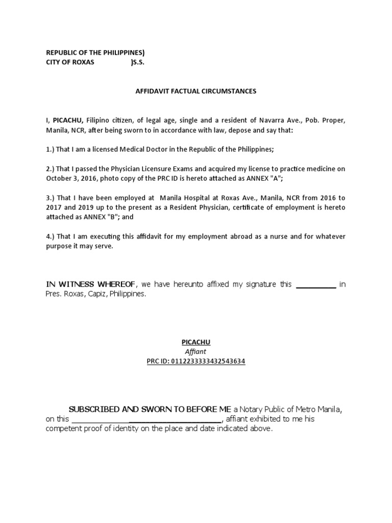 Affidavit of Circumstance | PDF