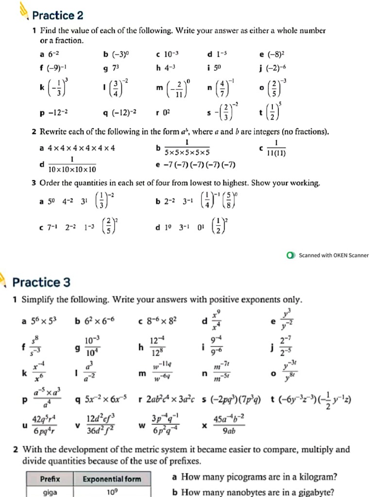 Standard Form and Indices | PDF