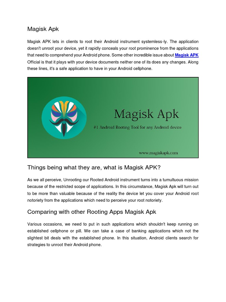 Magisk PDF | PDF | Android (Operating System) | Mobile Phones