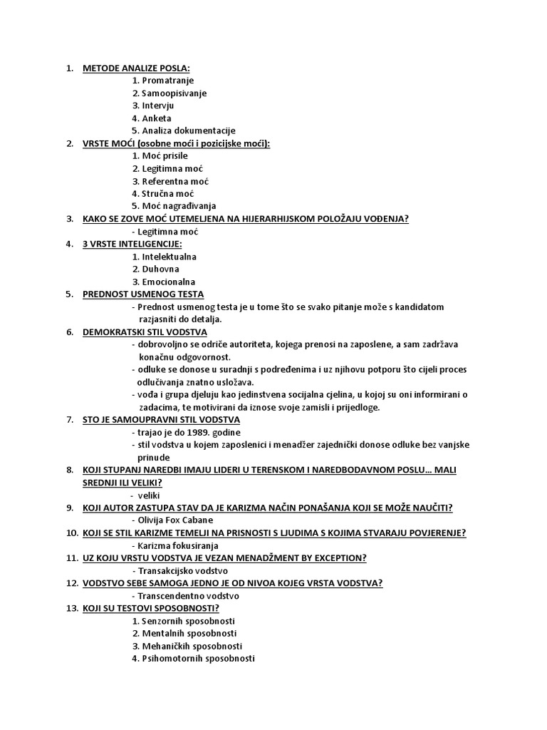 MENADŽMENT - 2. Kolokvij | PDF