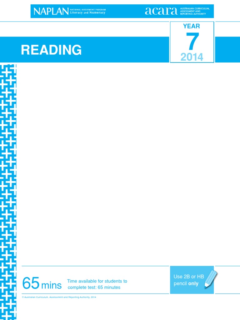 Naplan 2014 Final Test Reaing Year 7 | PDF | Ellipsis