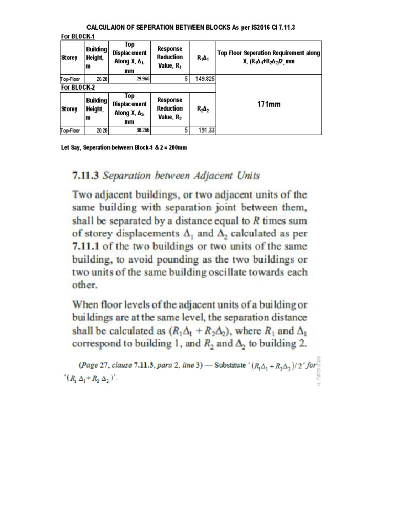 Expansion Joint Separation Calculations | PDF