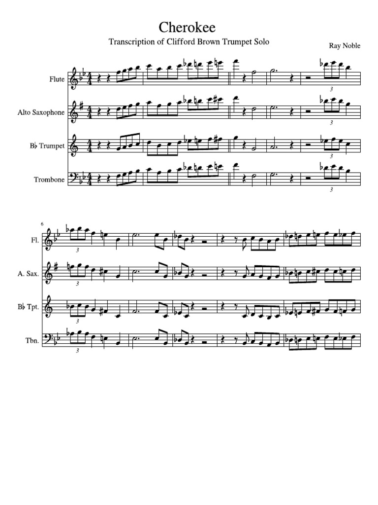 Cherokee, Clifford Brown Solo Transcription | PDF