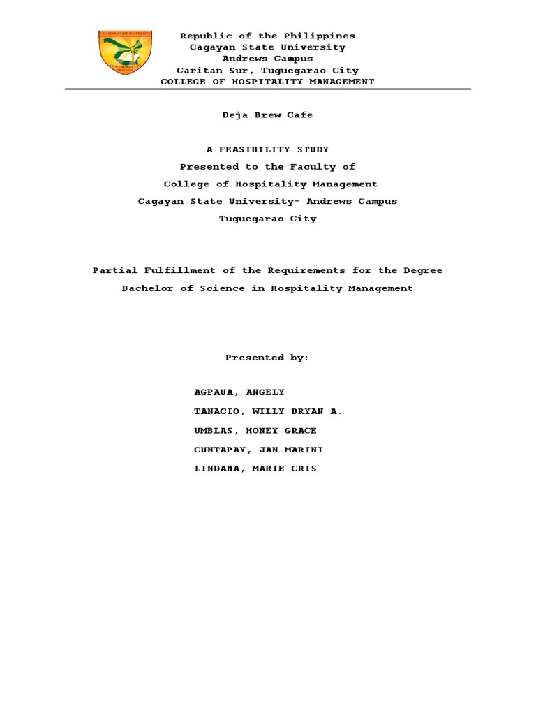 Feasibility Study Final | Download Free PDF | Coffeehouse | Coffee