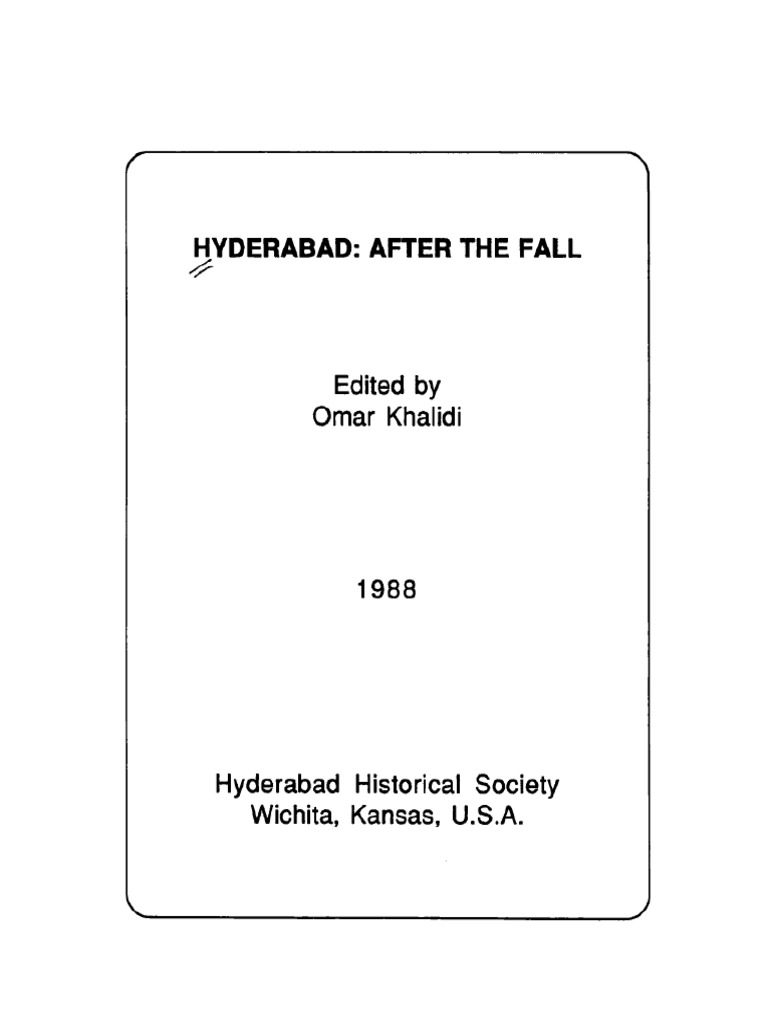 Hyderabad After The Fall (Omar Khalidi) | PDF
