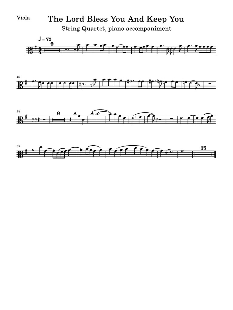 The Lord Bless You and Keep You Viola | PDF