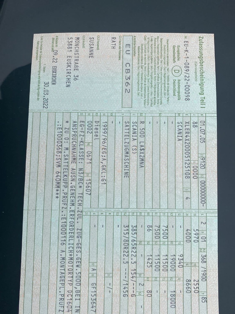 Scan 05 Mai 22 Fahrzeugschein LKW | PDF