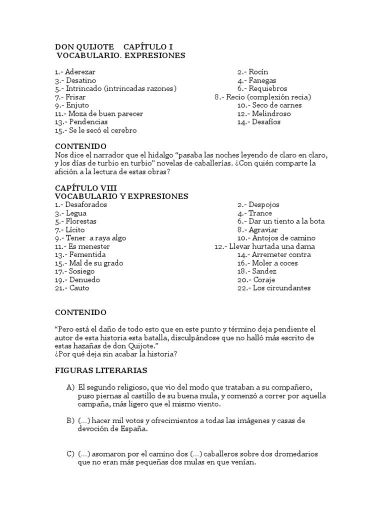 Actividades El Quijote | PDF | Don Quijote