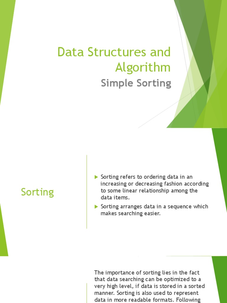 04 Simple Sorting | PDF | Applied Mathematics | Theoretical Computer ...
