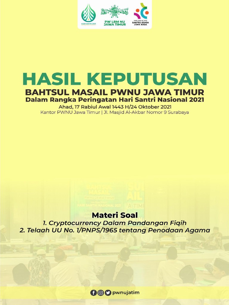 00 Hasil Keputusan BM PWNU | PDF
