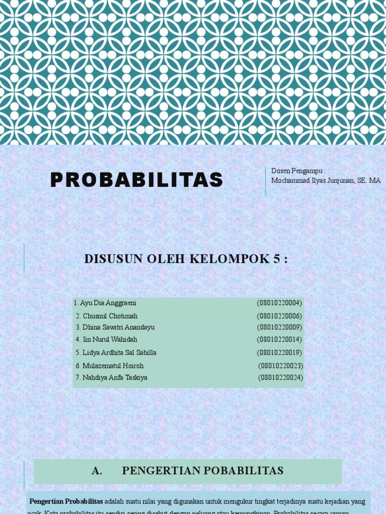 PROBABILITAS | PDF | Metode & Bahan Ajar