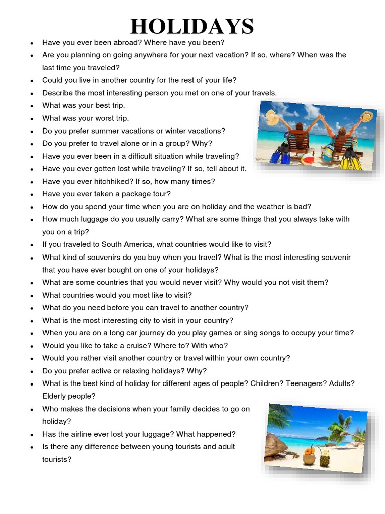 Holidays Conversation Questions | PDF | Language Arts & Discipline | Poetry