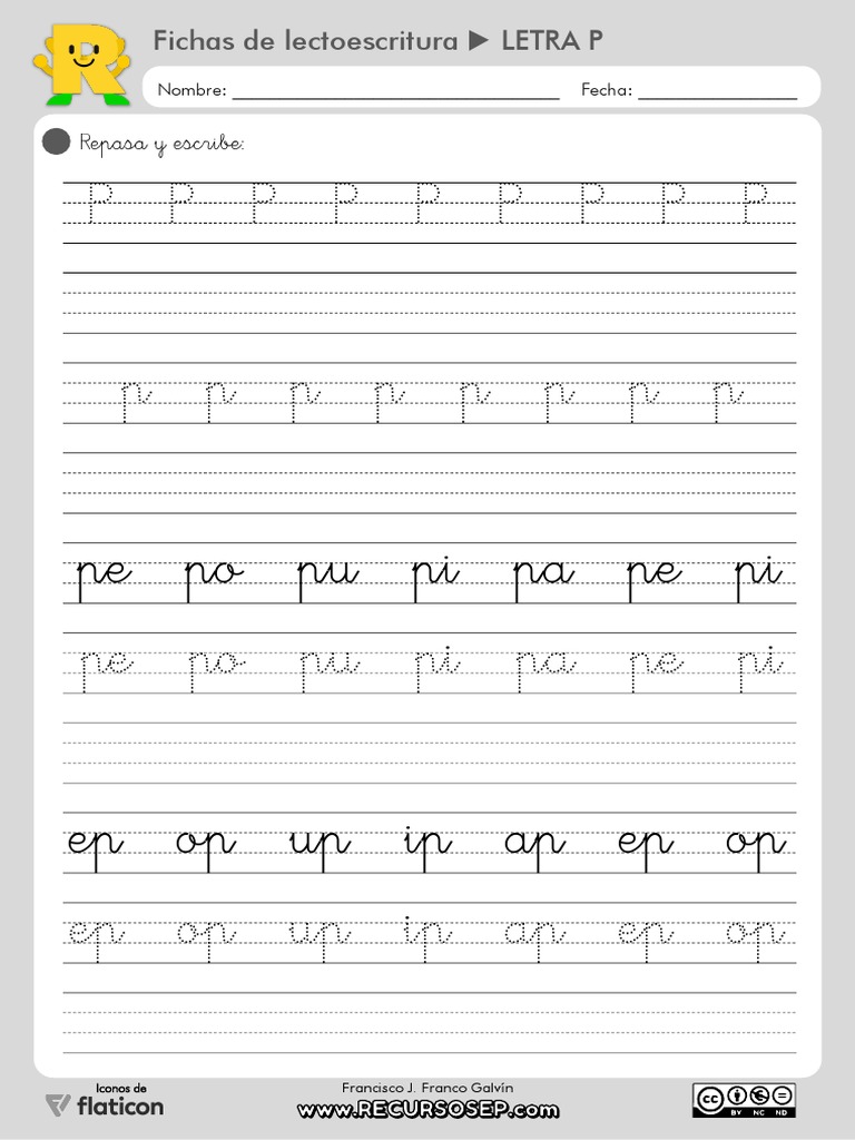 Fichas de Lectoescritura: Letra P | PDF | Artes del Lenguaje y Comunicación